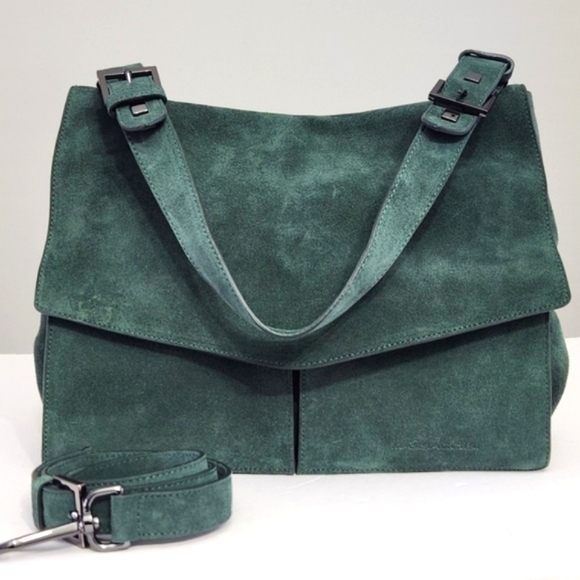 Massaccesi | Bags | Marco Massaccesi Minerva Forest Green Suede Satchel ...